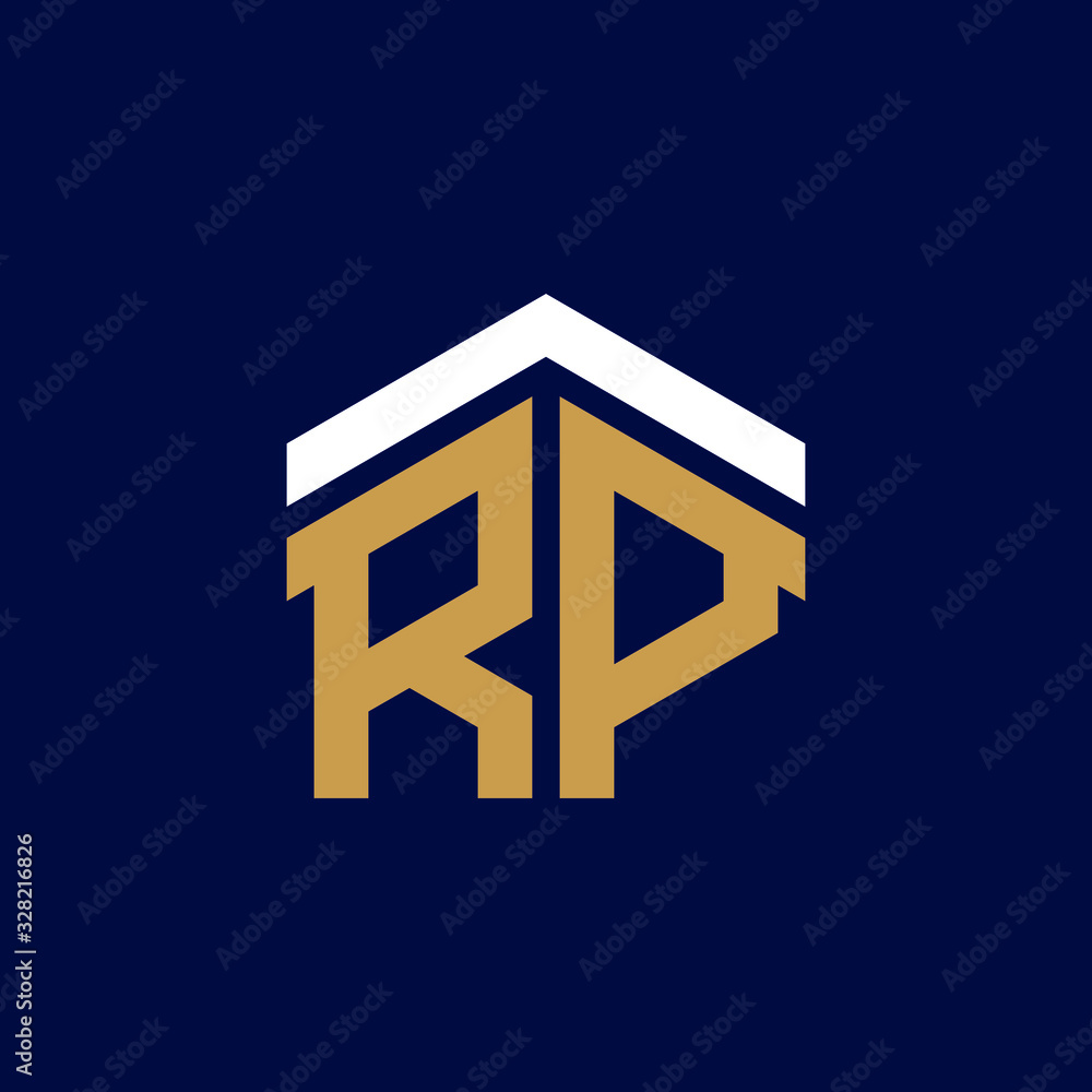 Initial Letters RP House Logo Design Stock Vector | Adobe Stock