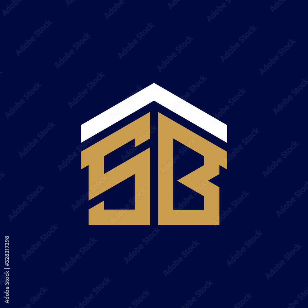 Initial Letters SB House Logo Design Stock Vector | Adobe Stock