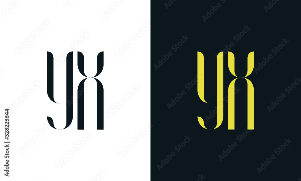 Minimalist abstract line art letter YX logo. This logo icon incorporate ...