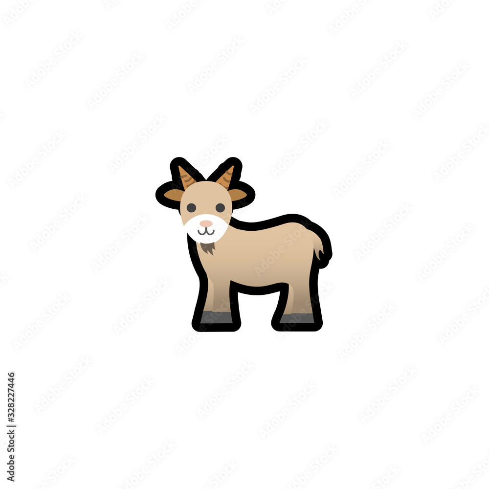 Goat Isolated Realistic Vector Icon. Goat Cartoon Illustration Emoji ...