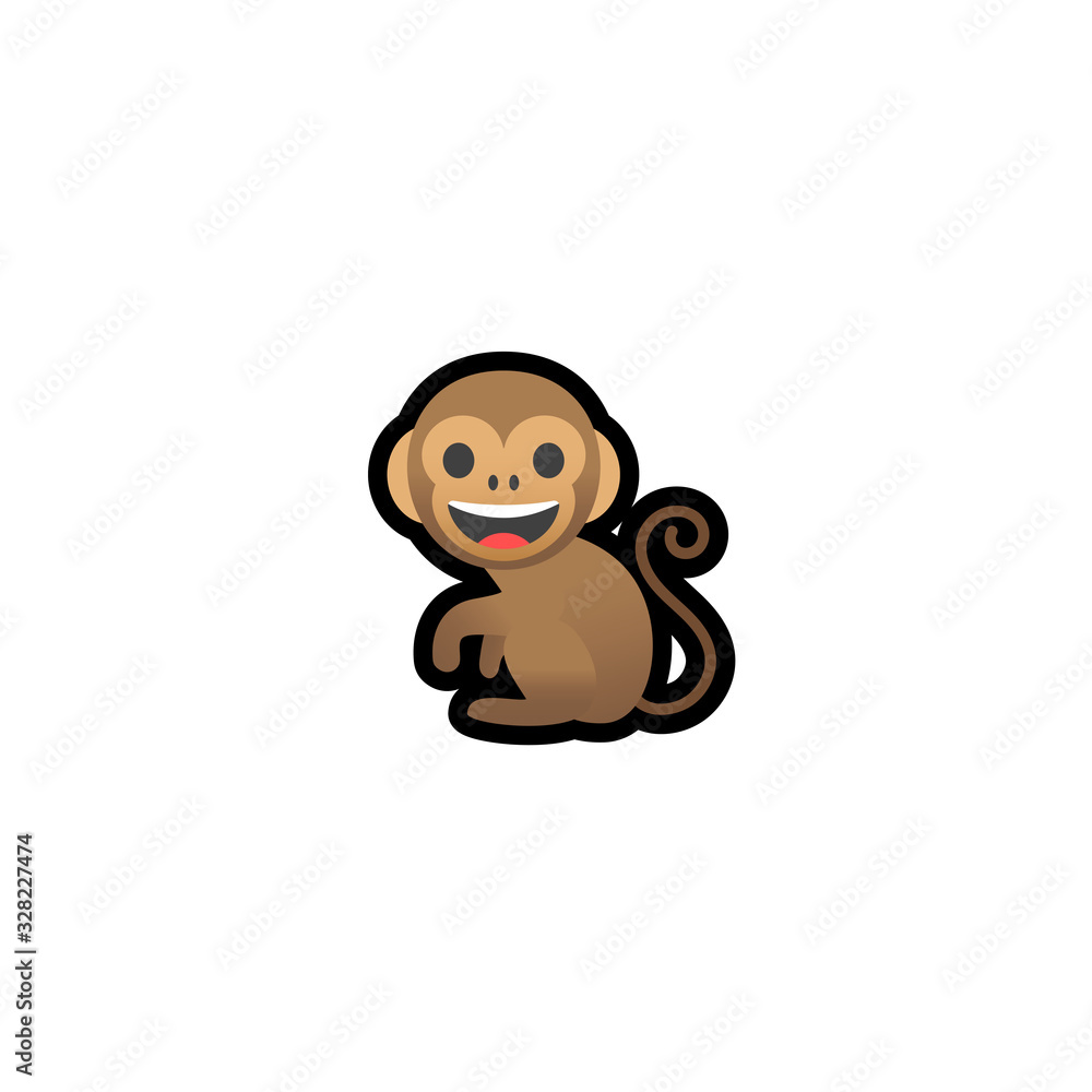 Monkey Face Isolated Realistic Vector Icon. Monkey Head Illustration ...