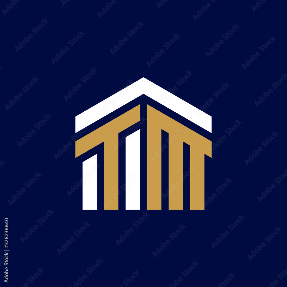 Initial Letters TM House Logo Design Stock Vector | Adobe Stock