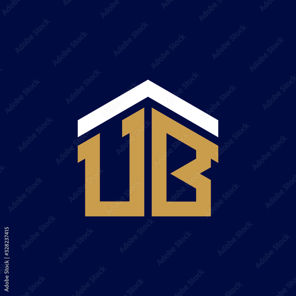 Initial Letters UB House Logo Design Stock Vector | Adobe Stock