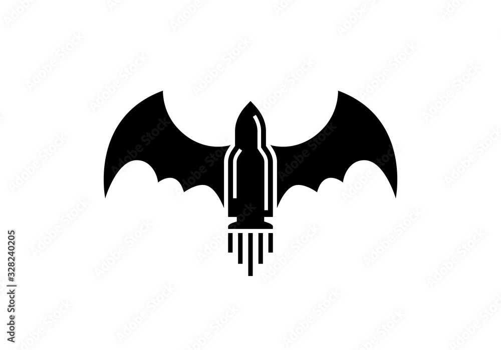 Bat logo, concept with gun bullet. Stock Vector | Adobe Stock