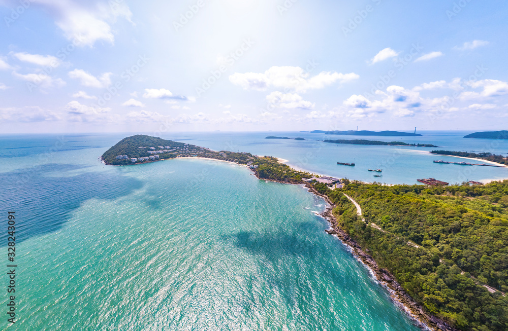 Coastal Resort Scenery of Ong Doi Cape, Emerald Bay, Phu Quoc Island, Vietnam, a Tourism ...