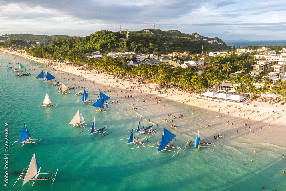 Coastal Resort Scenery of Boracay Island, Philippines, a Tourism ...