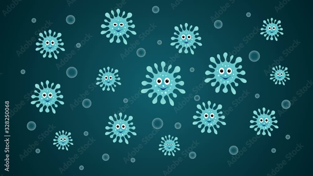 Cartoon viruses background Stock Video | Adobe Stock