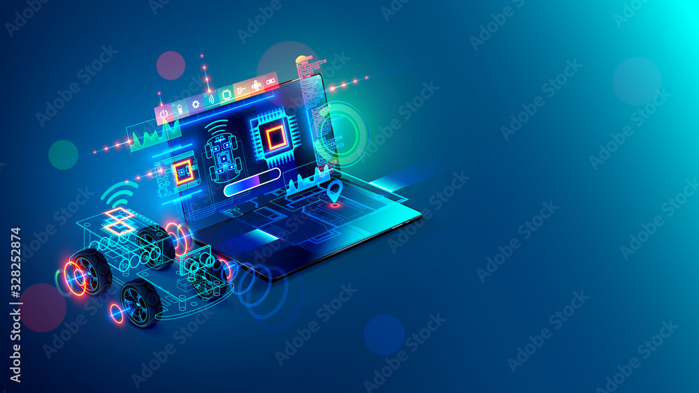 Arduino DIY robot connection with laptop. Programming of ...