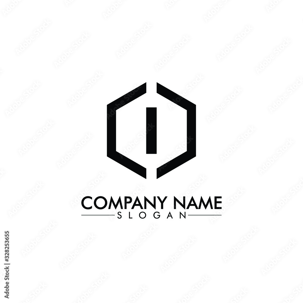 hexagon shape with I letter company name logo design vector Stock ... hexagon shape with I letter company name logo design vector Stock ...