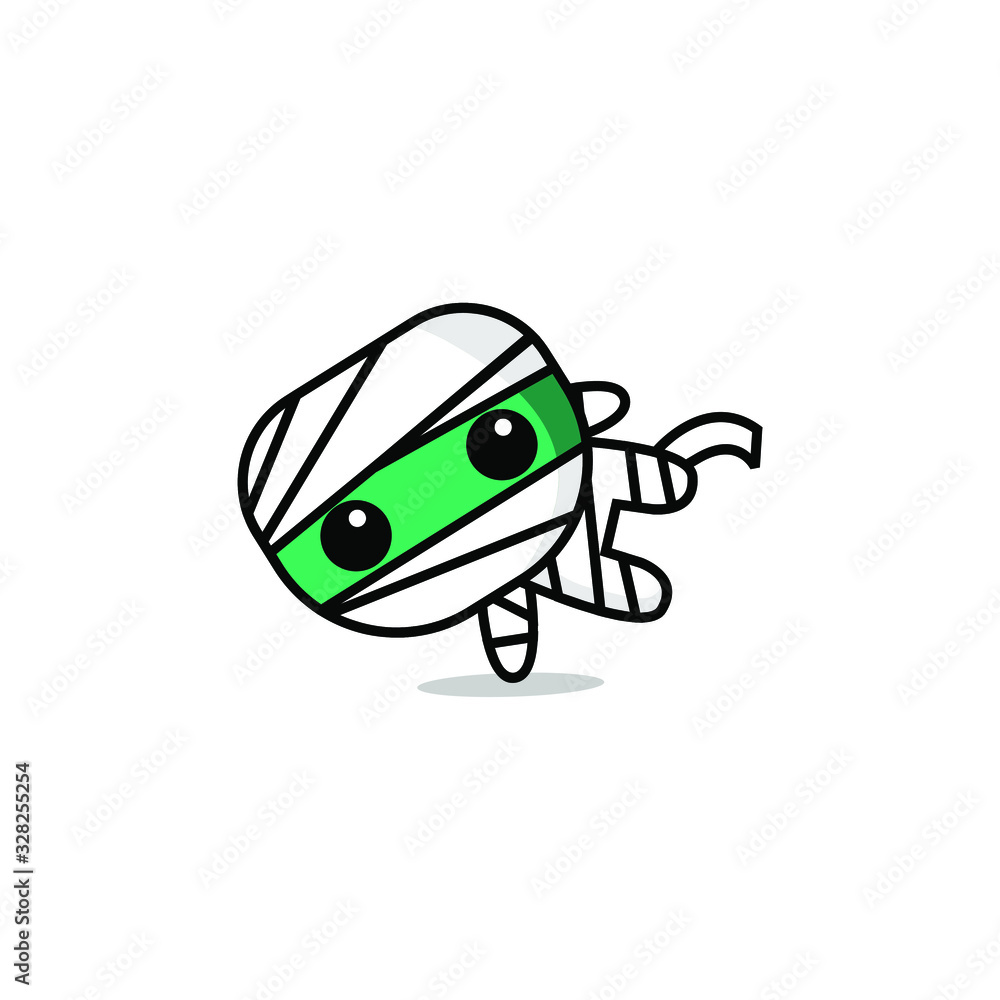 cute kawaii mummy character logo icon design vector illustration Stock ...