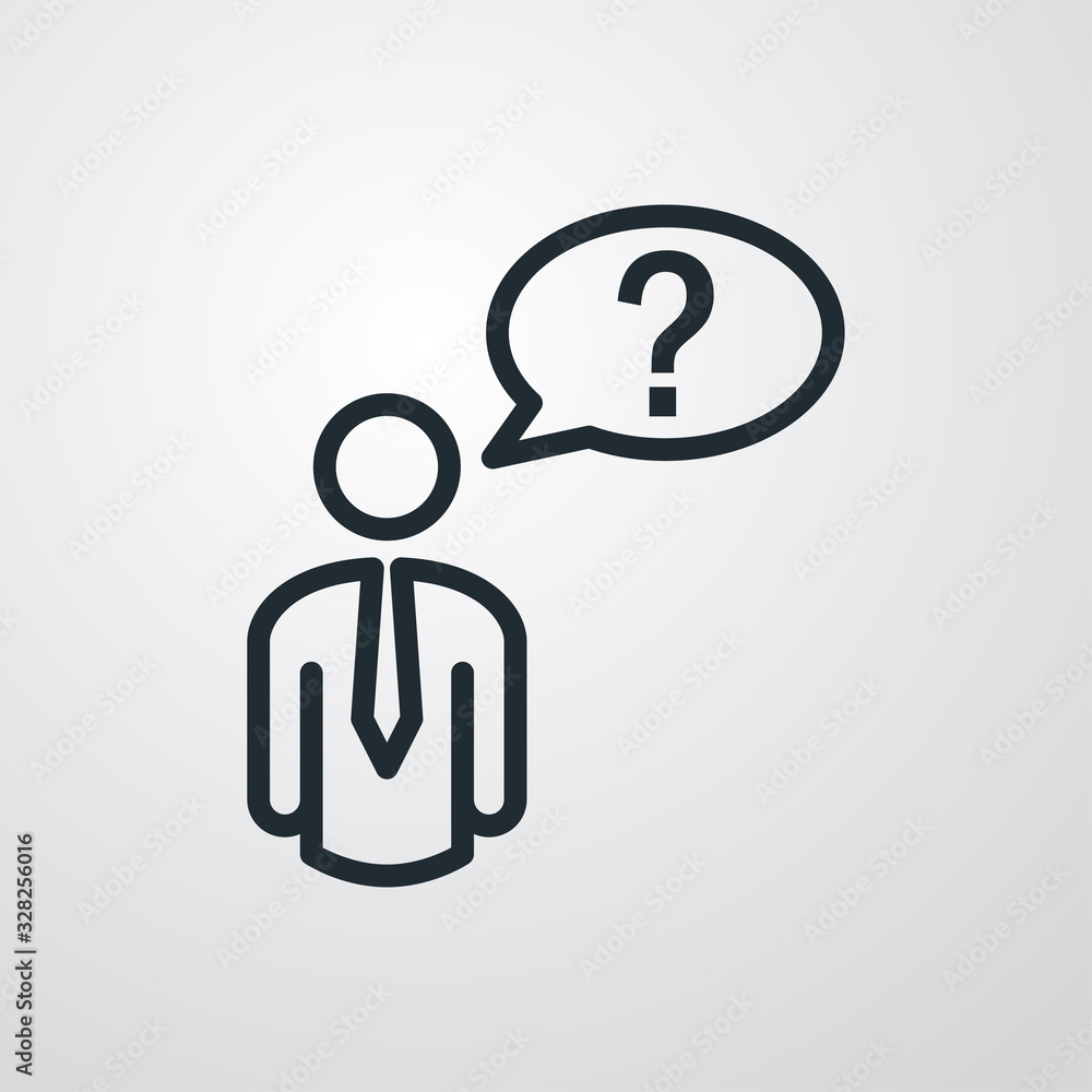 Vecteur Stock Símbolo preguntas más frecuentes. Icono plano lineal ...