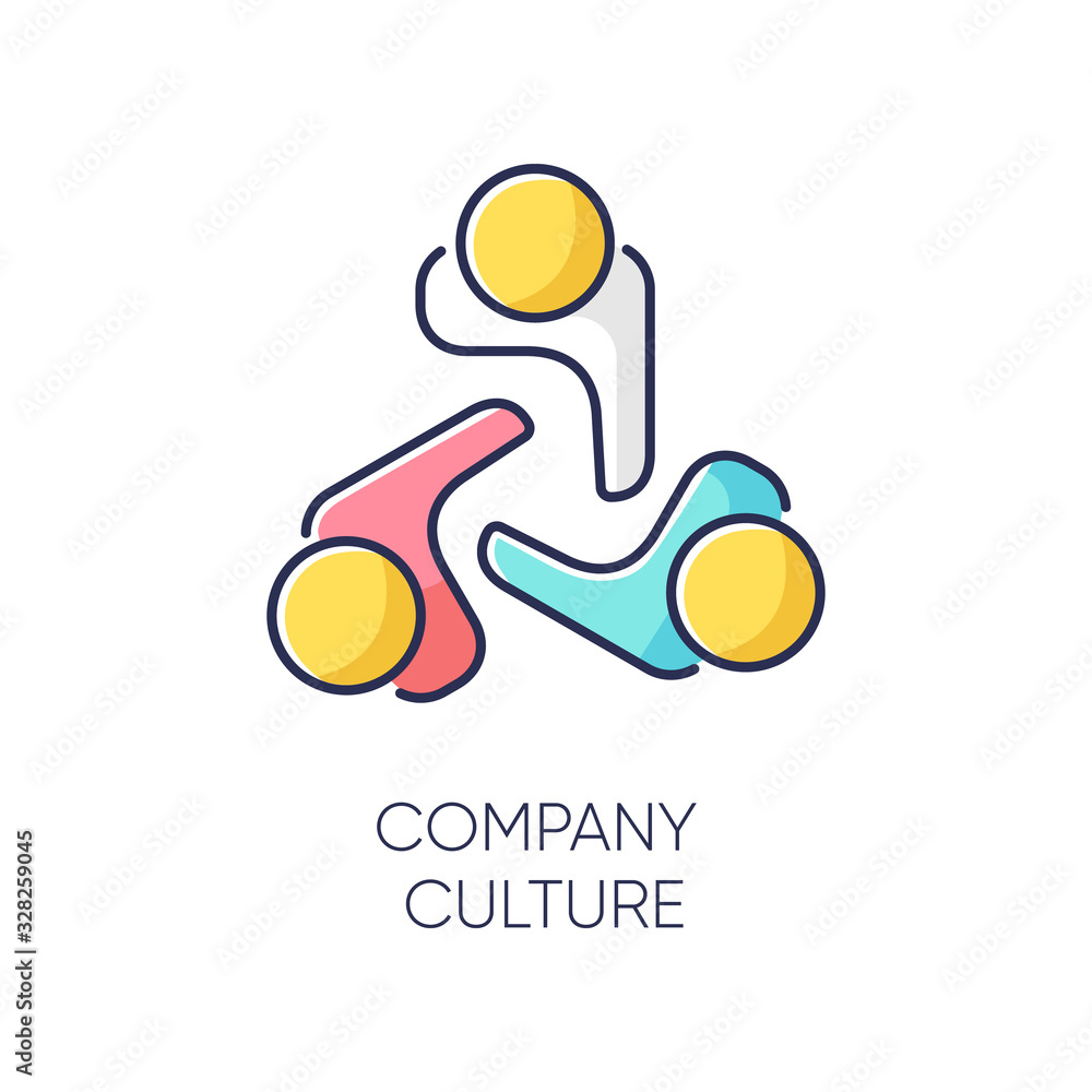 Company culture RGB color icon. Internal corporate ideology ...