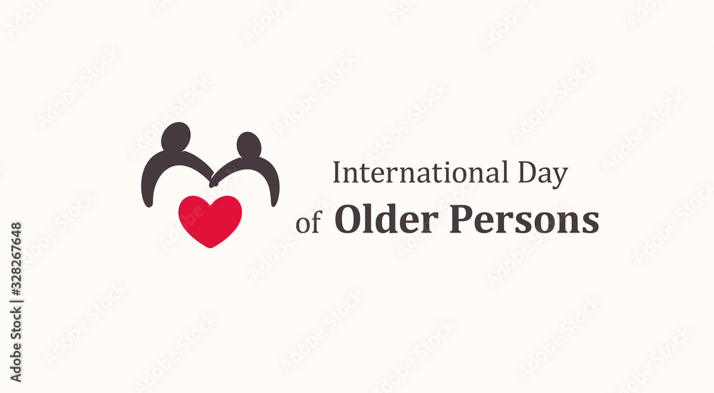 International Day of Older Persons emblem template, two older persons ...