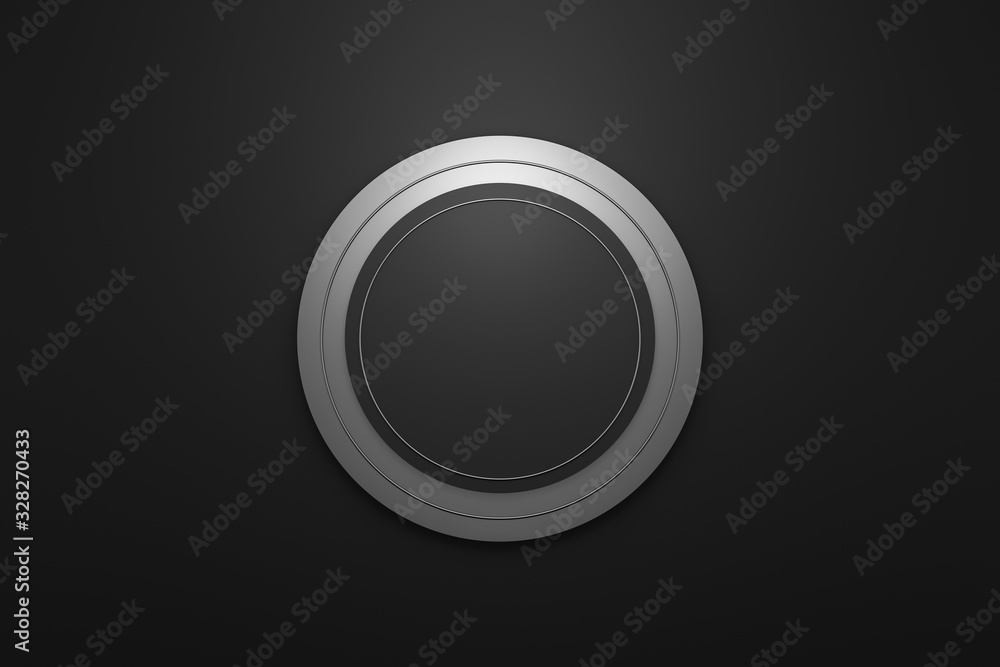 Blank logo frame with modern style on black background. Empty template ...