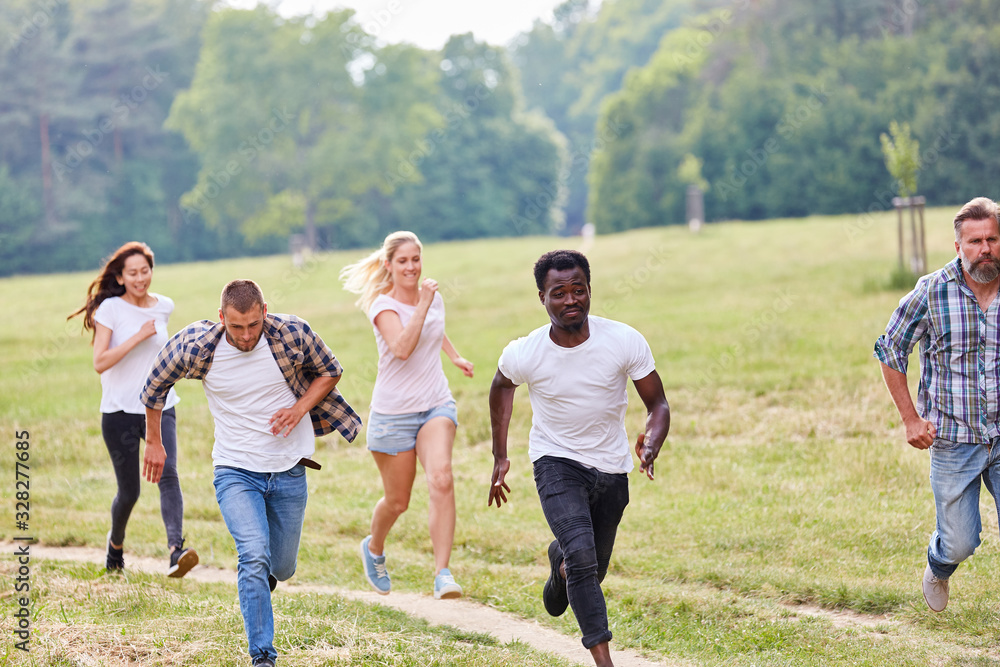 Young people or students in a race Stock Photo | Adobe Stock