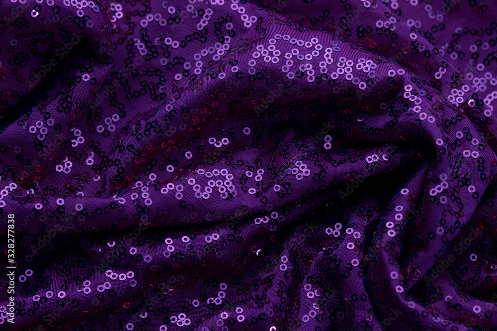 Purple fabric with sequins texture background Stock Photo | Adobe Stock