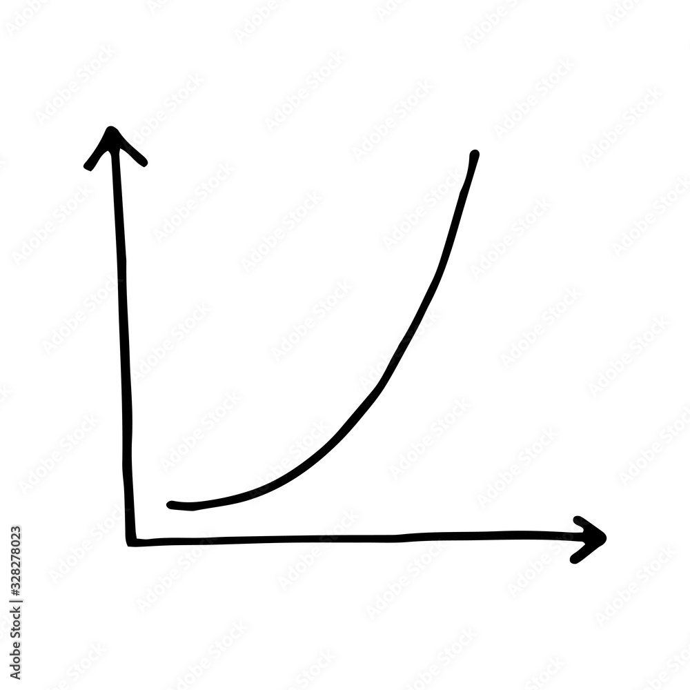 Set of Business hand writing step growth graph. White graph xy lines ...