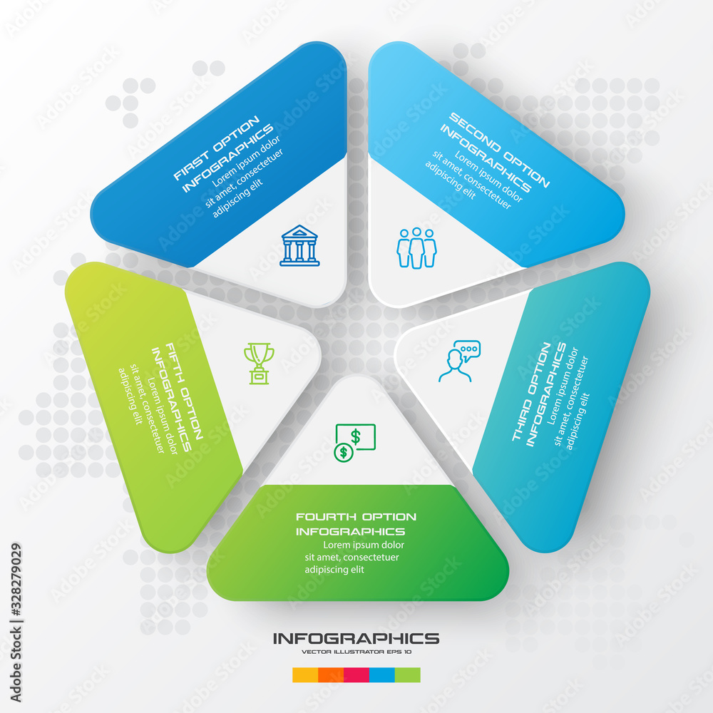 Pentagon element for infographic,Business concept with 5 options,Vector ...