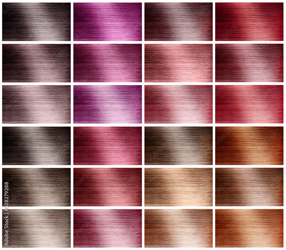 Hair tints colors set palette on white background Stock Photo | Adobe Stock