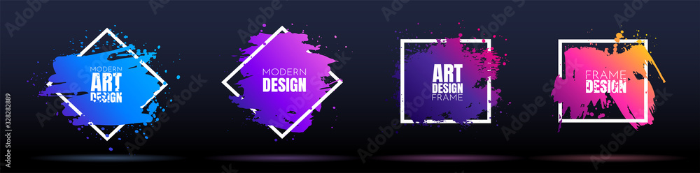 Vector frame for text. Modern Art graphics. Dynamic frame stylish ...