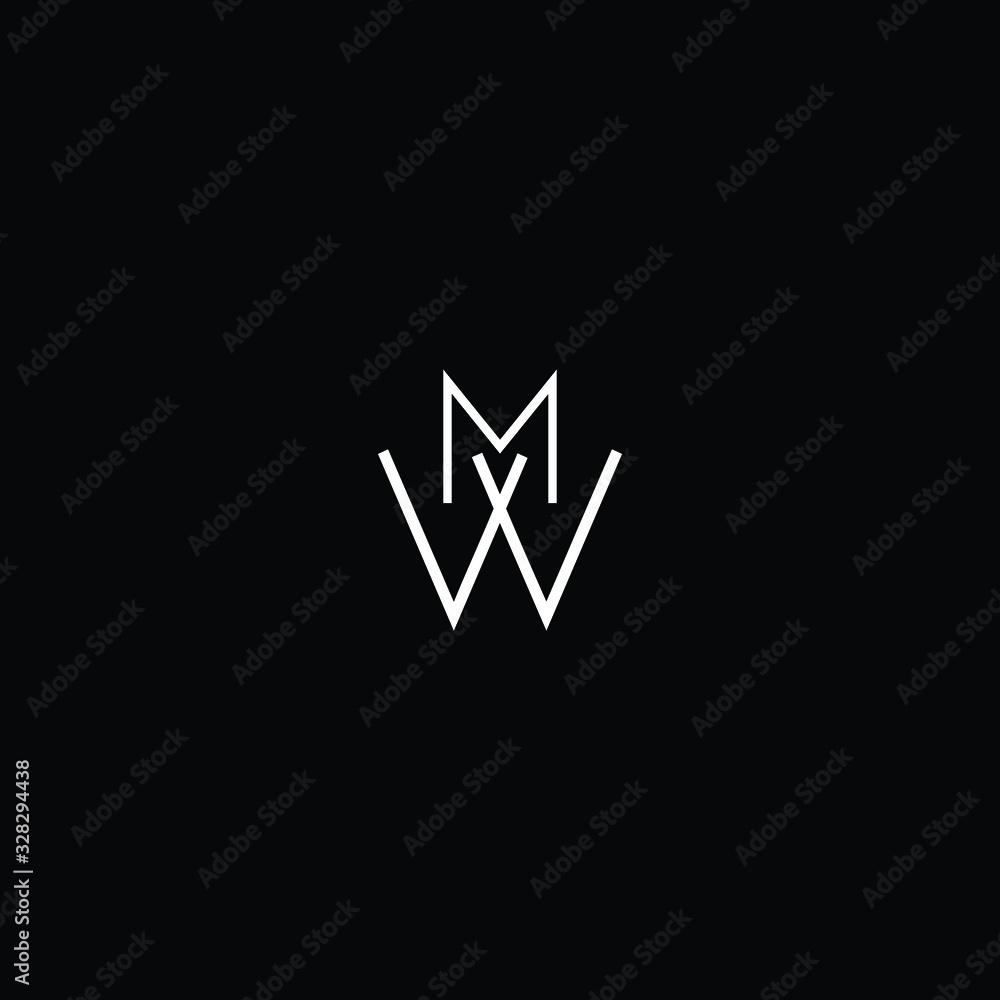 Creative Professional Trendy and Minimal Letter MW Logo Design in Black ...