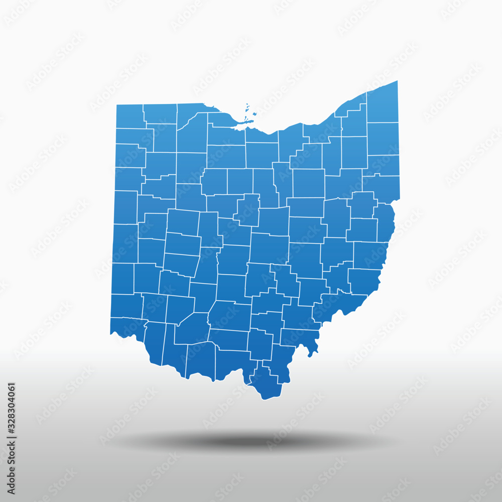 map of Ohio Stock Vector | Adobe Stock