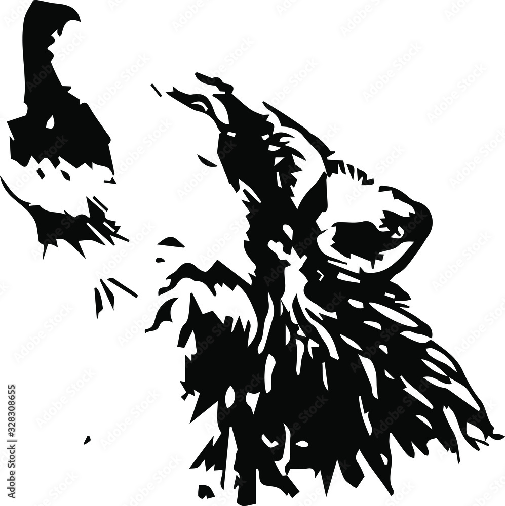 Hand drawn wolf. Vector isolated on a transparent background Stock ...