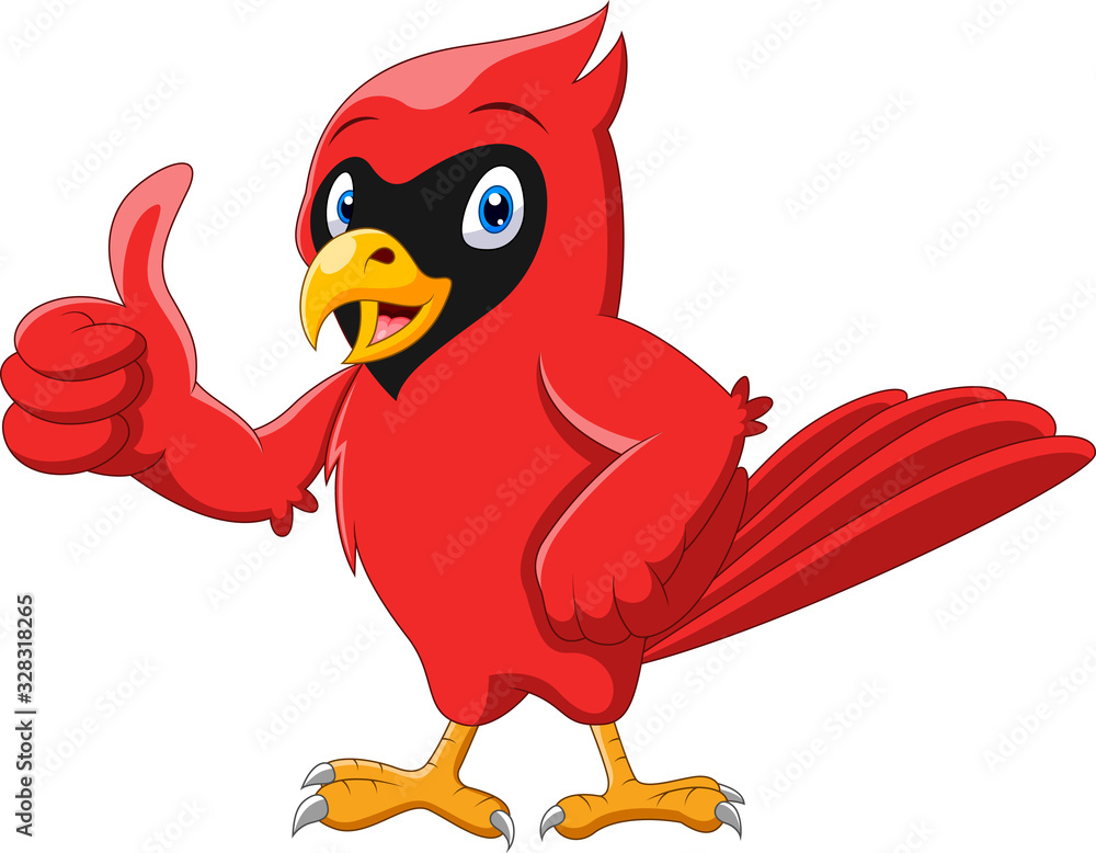 Cute cartoon beautiful cardinal bird thumb Stock Vector | Adobe Stock