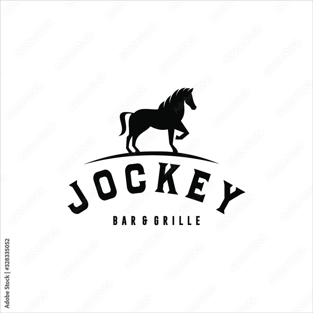 vintage classic horse vector logo design Stock Vector | Adobe Stock