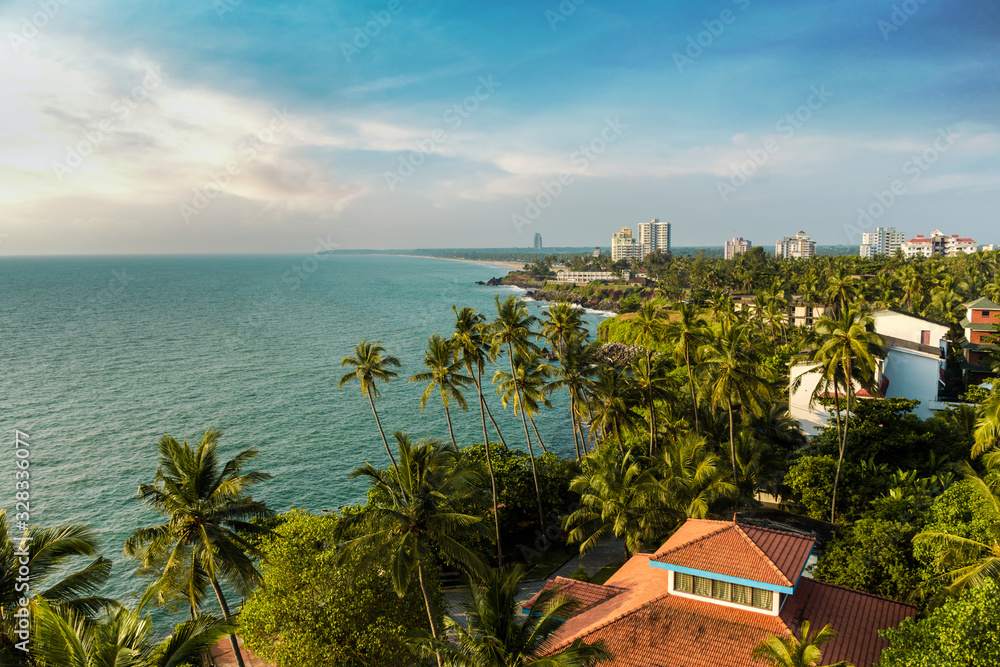 Kerala Tourism concept image Beautiful Beach scenery shot from Kannur ...