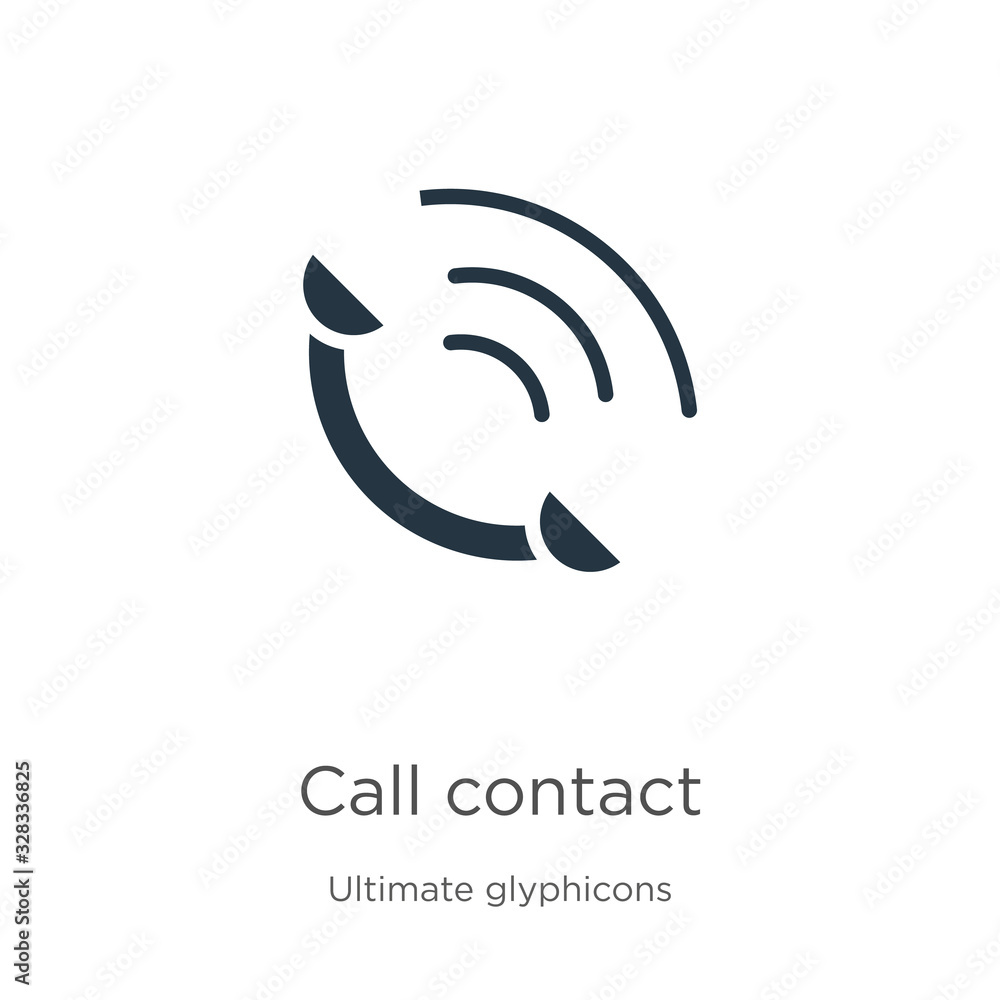 Call contact icon vector. Trendy flat call contact icon from ultimate ...