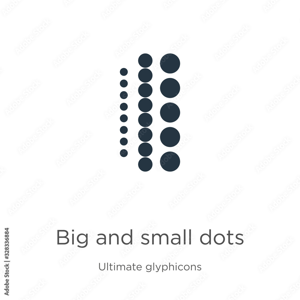Big and small dots icon vector. Trendy flat big and small dots icon ...