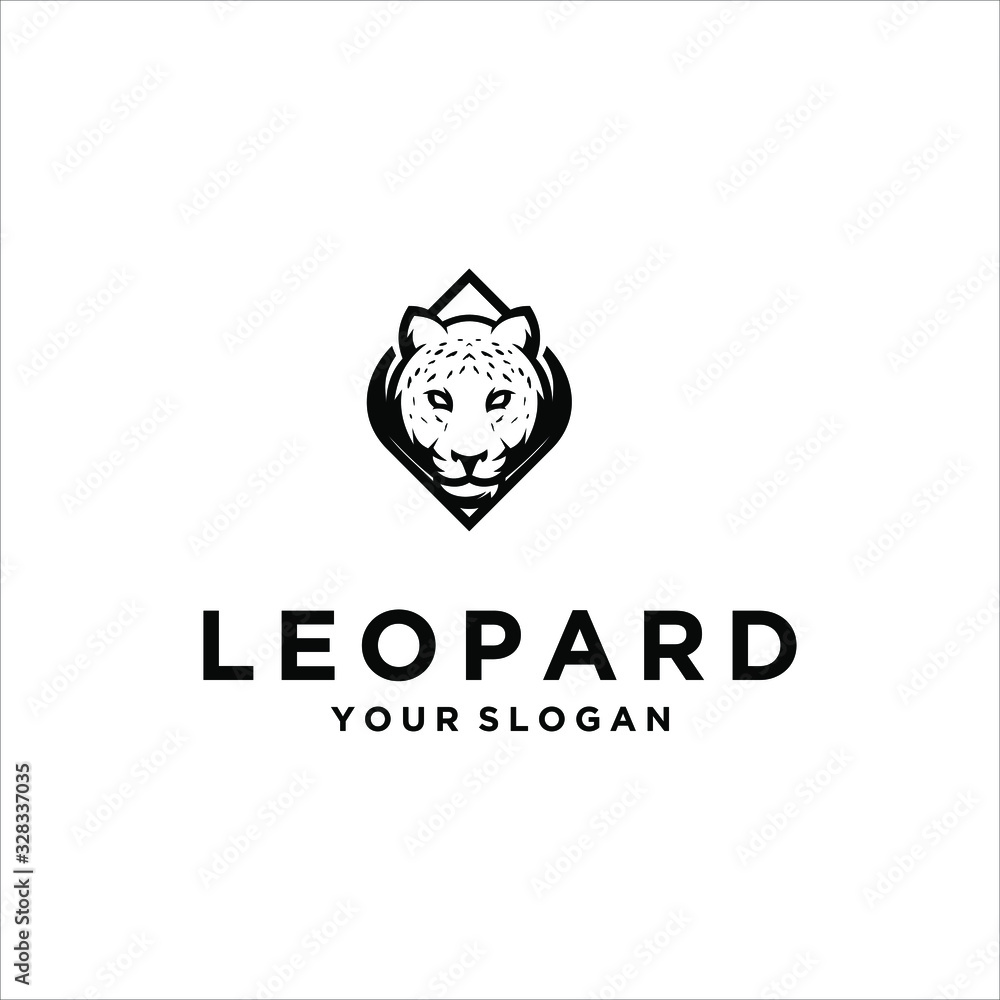leopard head, logo Vector illustration Stock Vector | Adobe Stock