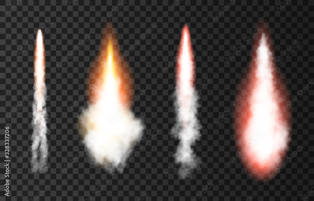 Stockvector Flame and smoke from space rocket launch. | Adobe Stock