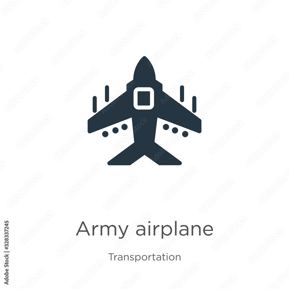 Army airplane icon vector. Trendy flat army airplane icon from ...