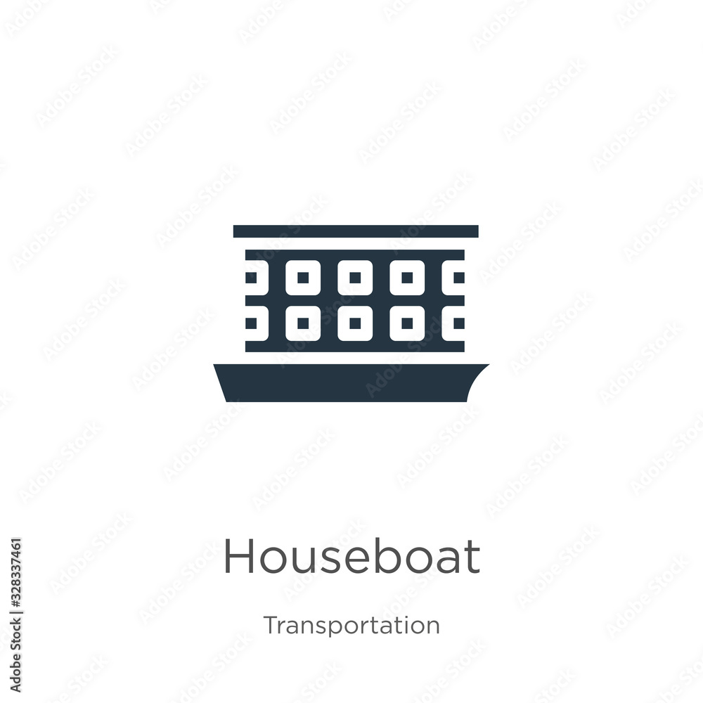 Houseboat icon vector. Trendy flat houseboat icon from transportation ...
