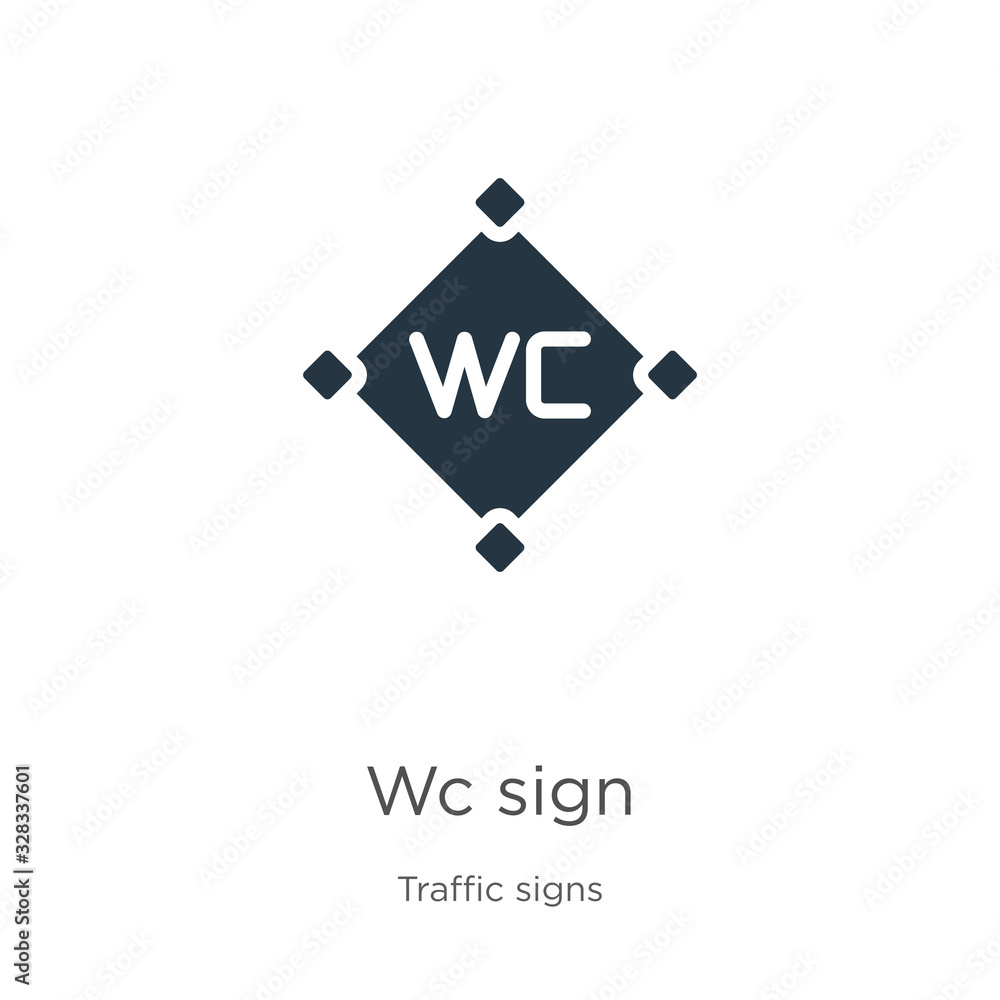 Wc sign icon vector. Trendy flat wc sign icon from traffic signs ...