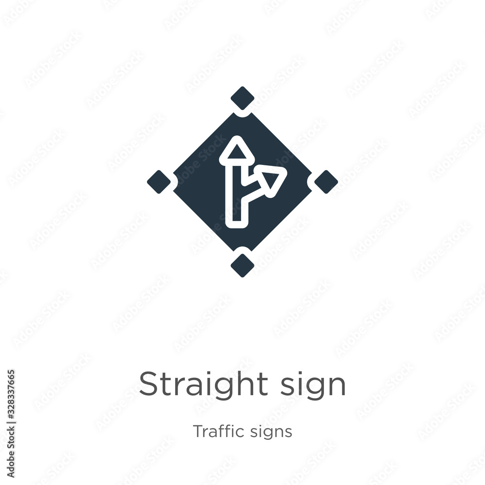 Straight sign icon vector. Trendy flat straight sign icon from traffic ...