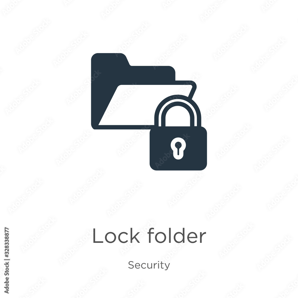 Lock folder icon vector. Trendy flat lock folder icon from security ...