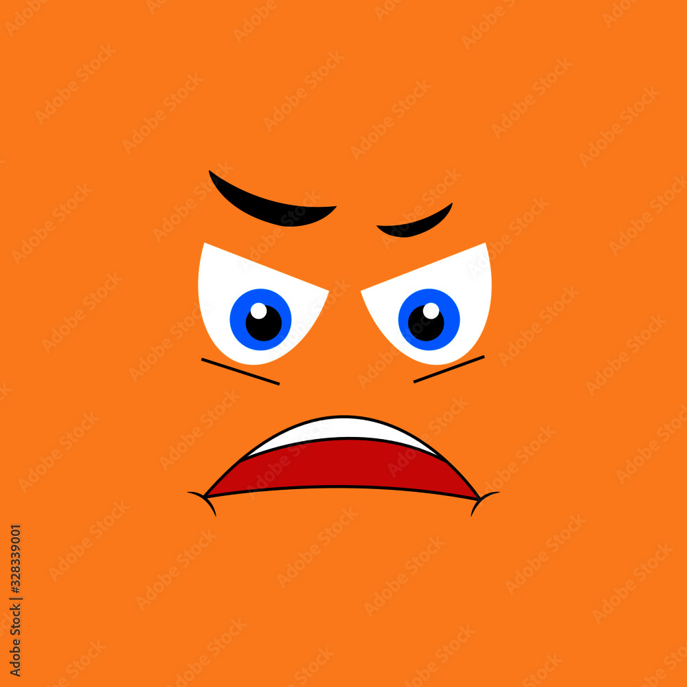Cartoon face expression. Kawaii manga doodle character mouth and eyes ...