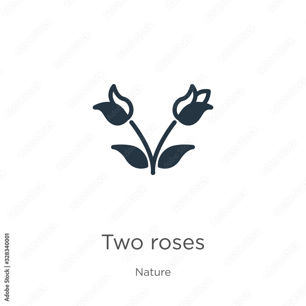 Two roses icon vector. Trendy flat two roses icon from nature ...