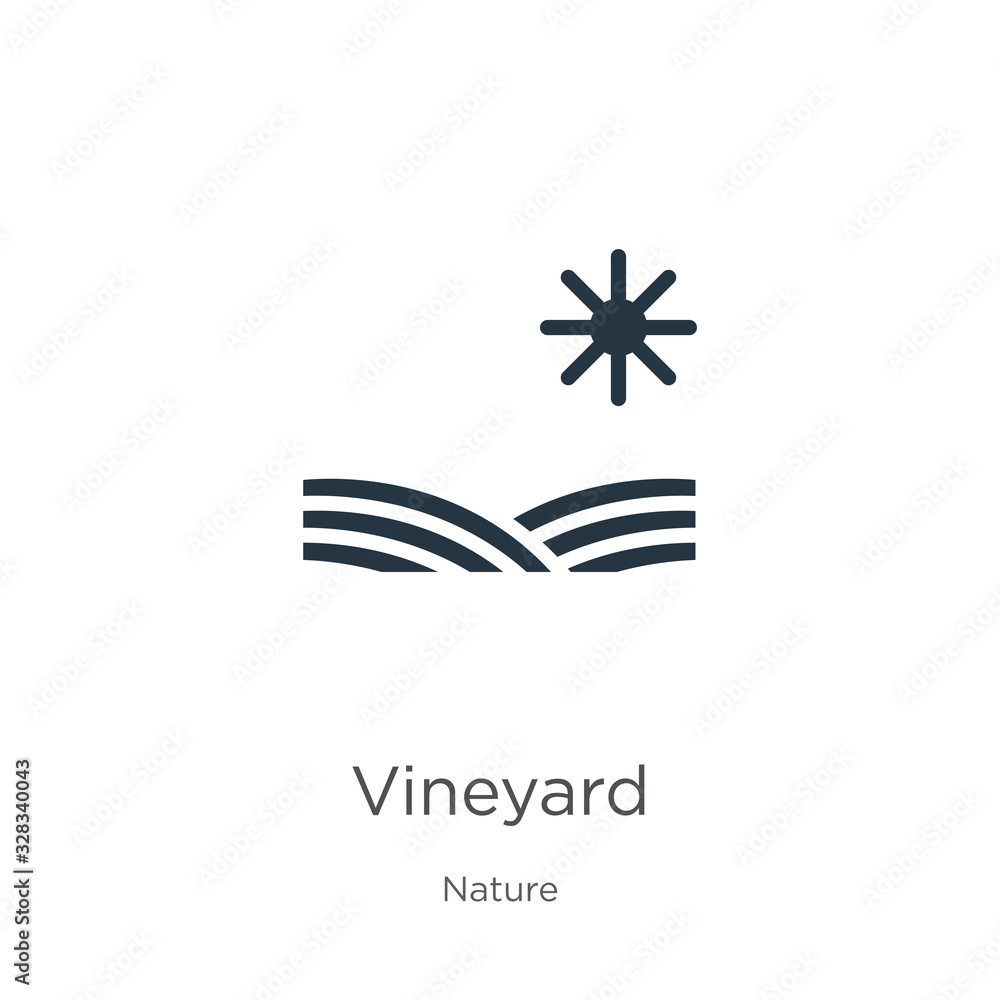 Vineyard icon vector. Trendy flat vineyard icon from nature collection ...