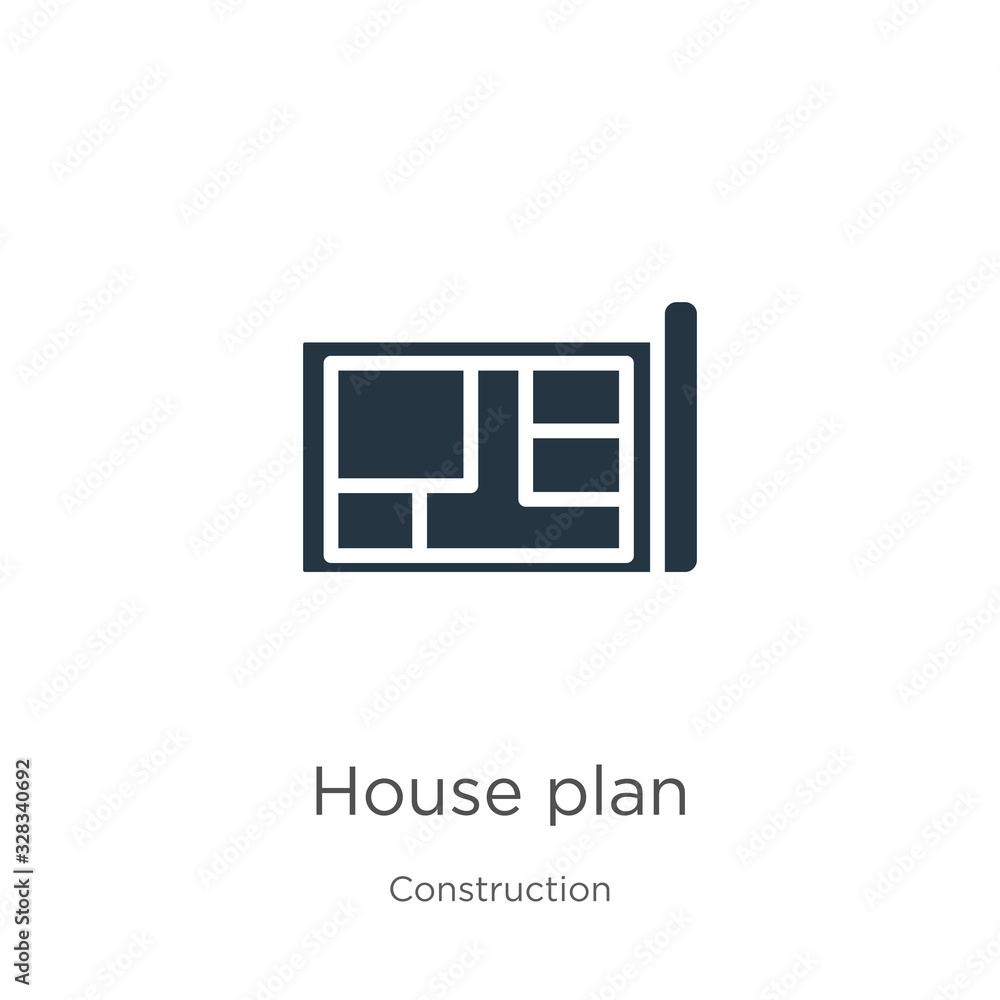House plan icon vector. Trendy flat house plan icon from construction ...
