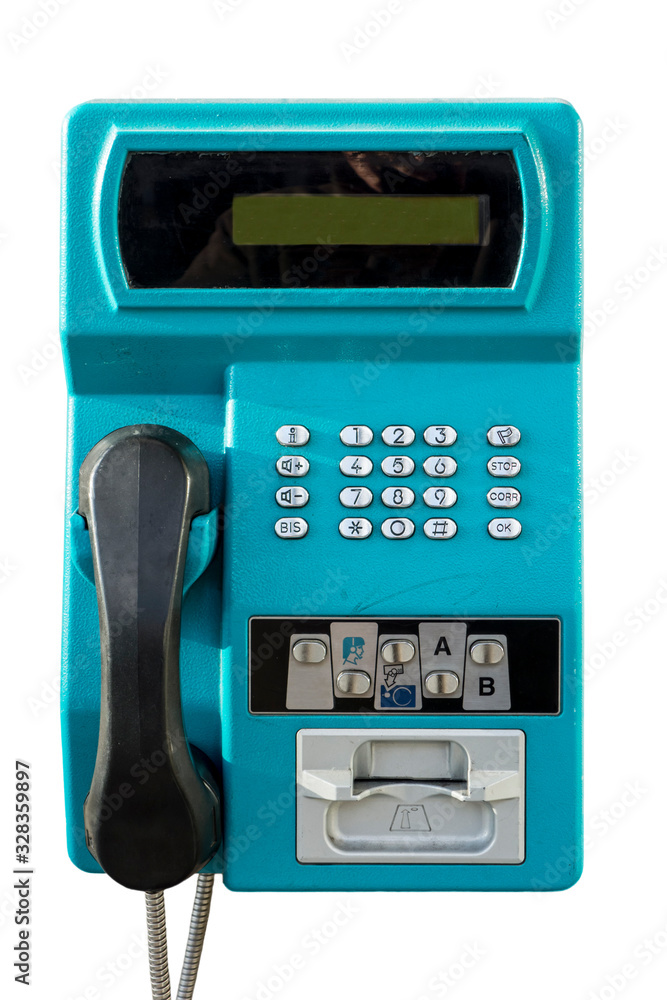 Old public payphone to be used with pre-payment card only in telephone ...