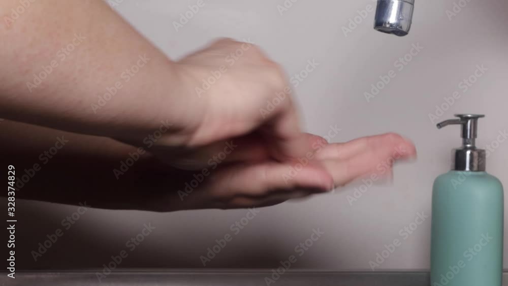 Corona virus travel prevention wash hands with soap and hot water. Hand ...