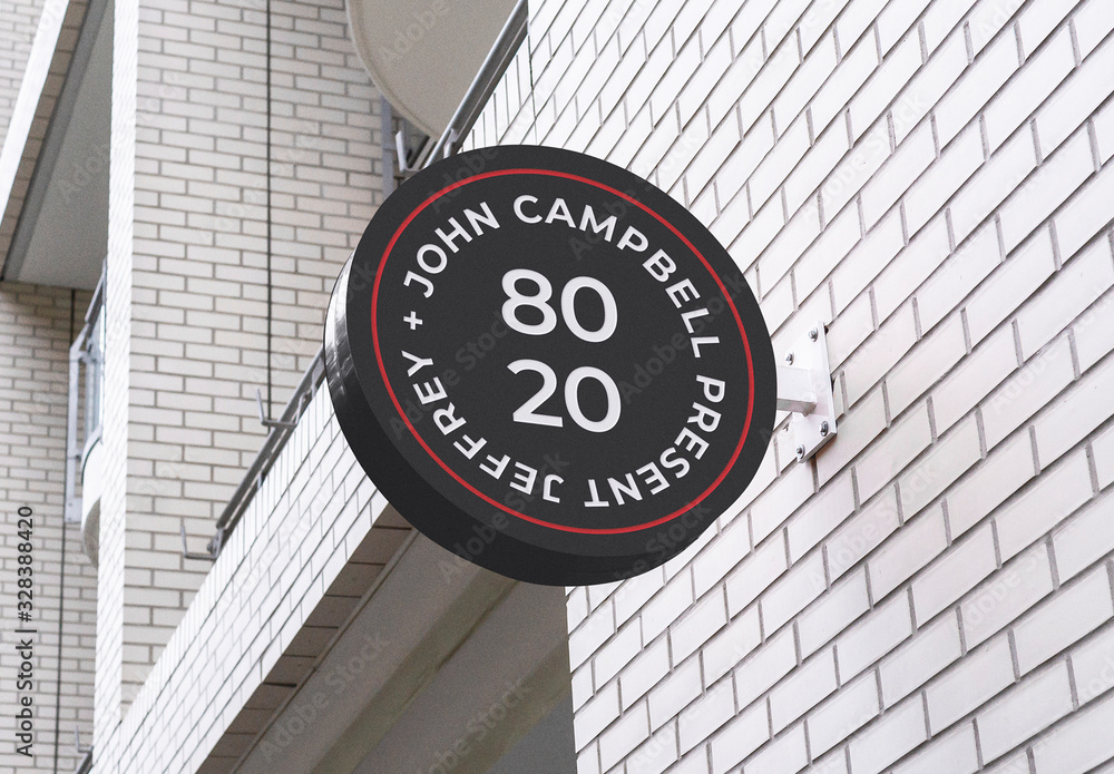 Wall Mounted Storefront Sign Mockup Stock Template | Adobe Stock