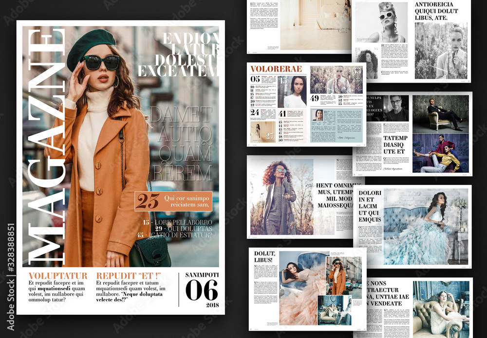 Fashion Magazine Layout Stock Template Adobe Stock
