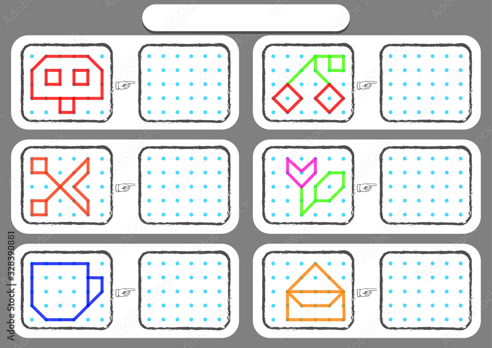 worksheet for preschool kids, Dot to dot copy practice, copy the shapes ...