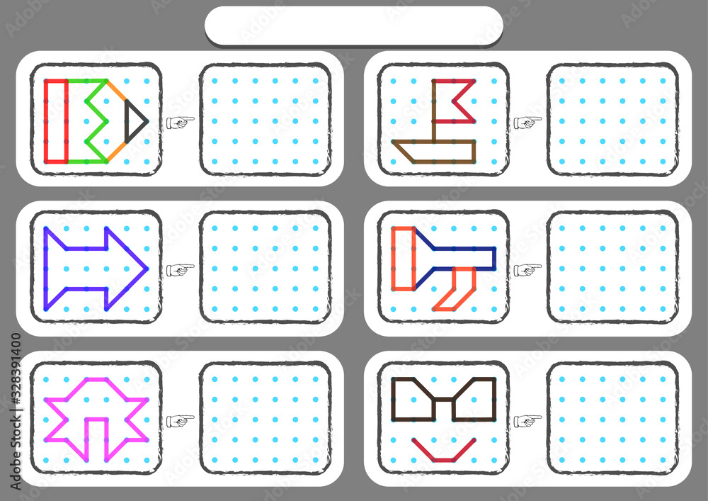 worksheet for preschool kids, Dot to dot copy practice, copy the shapes ...
