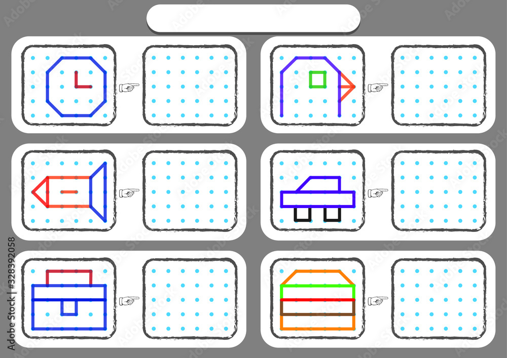 worksheet for preschool kids, Dot to dot copy practice, copy the shapes ...